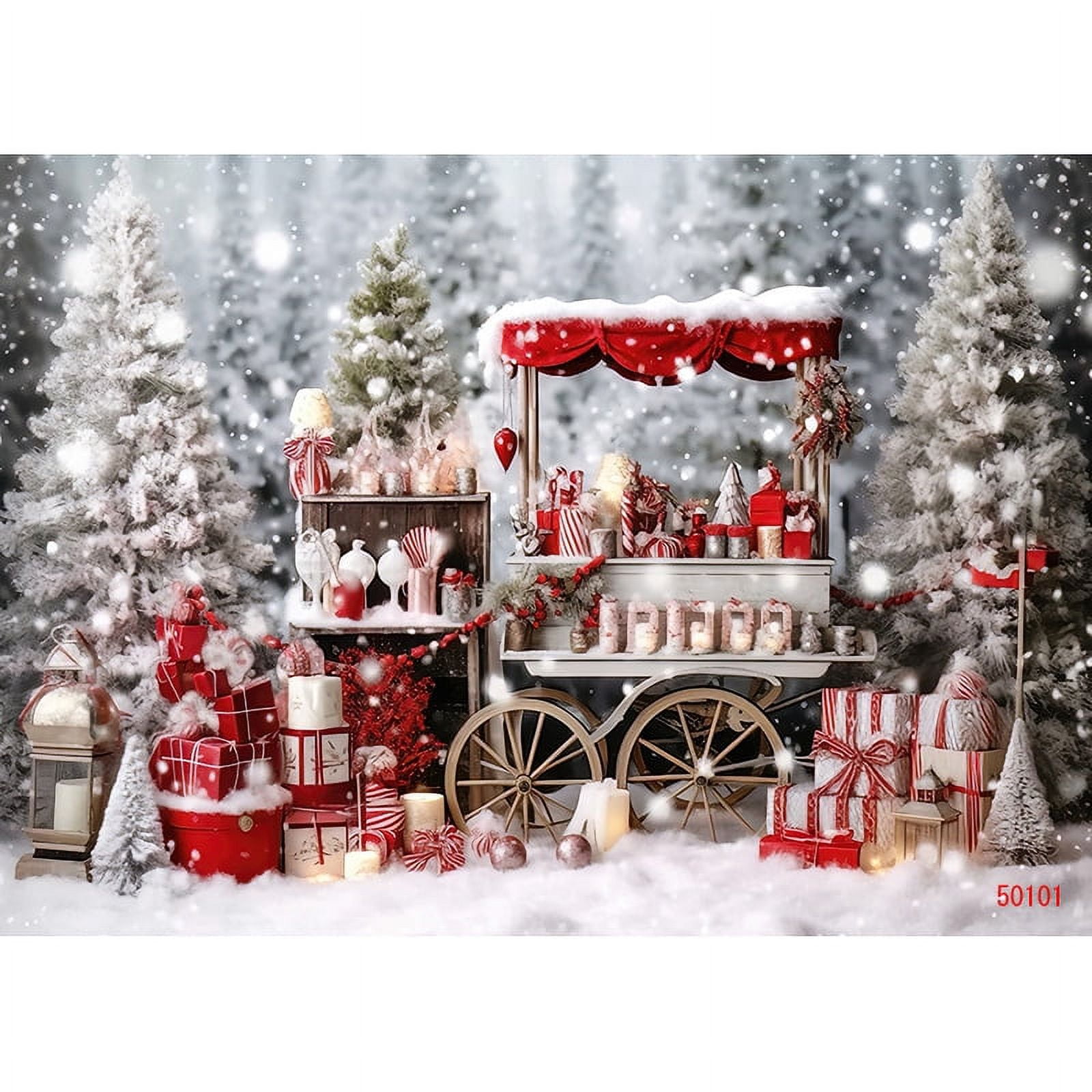 ZHISUXI Christmas Day Fireplace Photography Backdrops New Year Candy ...