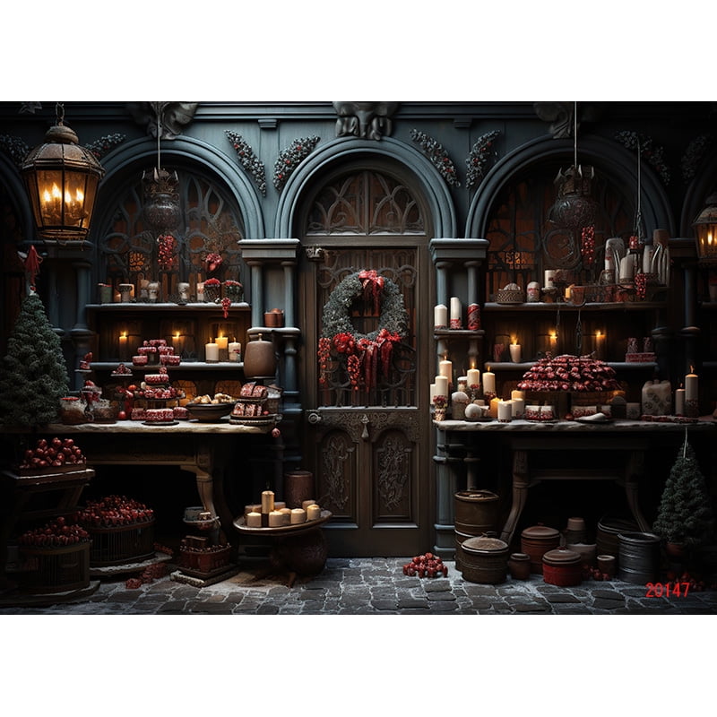 ZHISUXI Christmas Day Fireplace Photography Backdrops New Year Candy ...