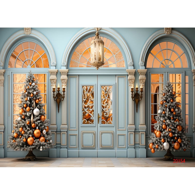 ZHISUXI Christmas Day Fireplace Photography Backdrops New Year Candy Chimneys Store Ball Window ...
