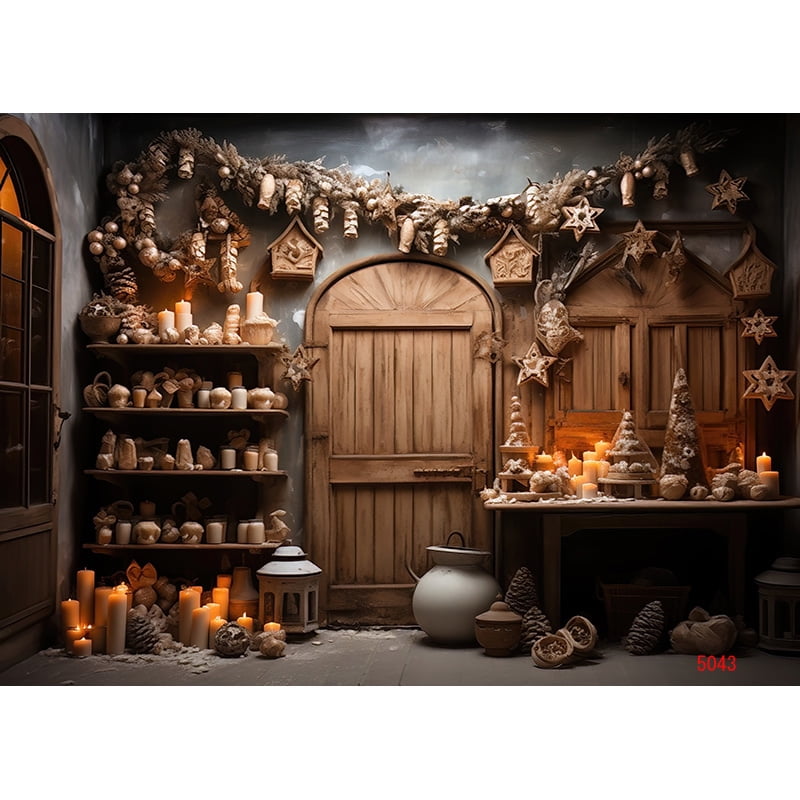 ZHISUXI Christmas Day Fireplace Photography Backdrops New Year Candy ...