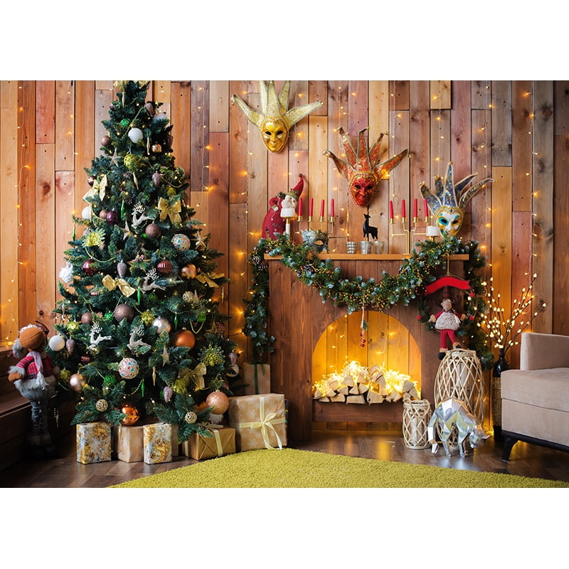 ZHISUXI Christmas Day Fireplace Photography Backdrops Prop Window ...