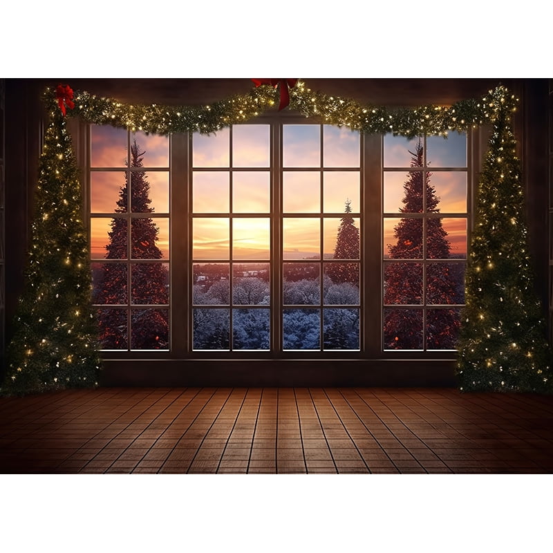 ZHISUXI Christmas Day Fireplace Photography Backdrops Prop Window ...