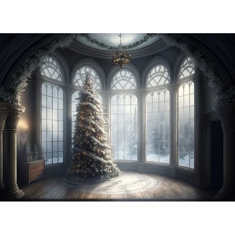 ZHISUXI Christmas Day Fireplace Photography Backdrops Prop Window ...