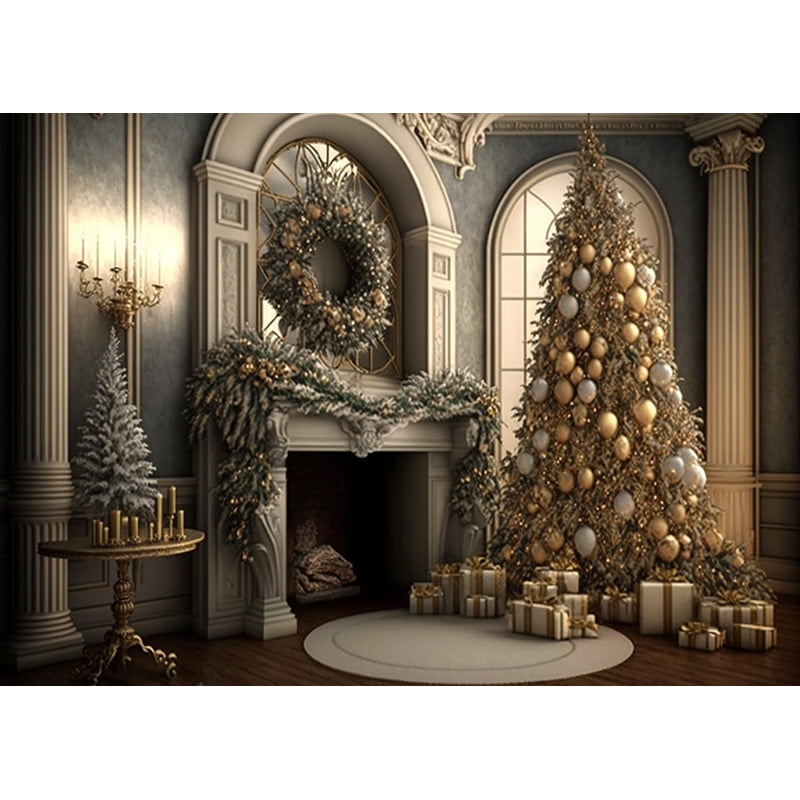 ZHISUXI Christmas Day Photography Backdrops Living Room Indoor Ornament ...
