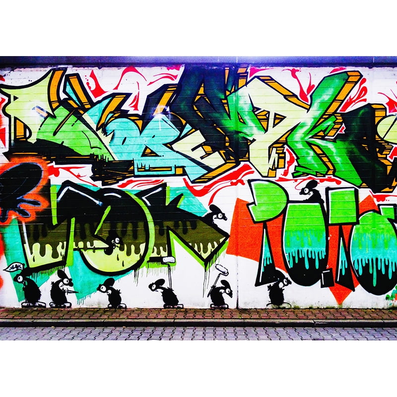 ZHISUXI Graffiti Antique Brick Wall Photography Backdrops Props Cement ...