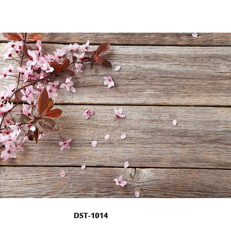 ZHISUXI Vinyl Custom Photography Backdrops Flower and wood Planks Theme ...