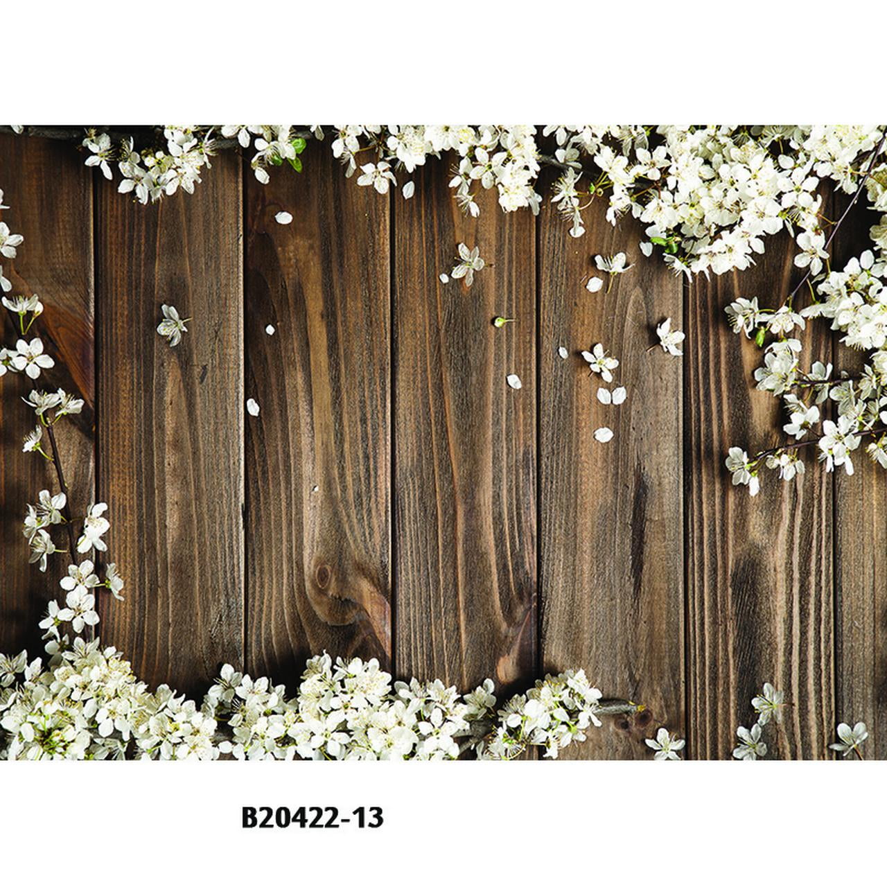 ZHISUXI Vinyl Custom Photography Backdrops Flower and wood Planks Theme ...
