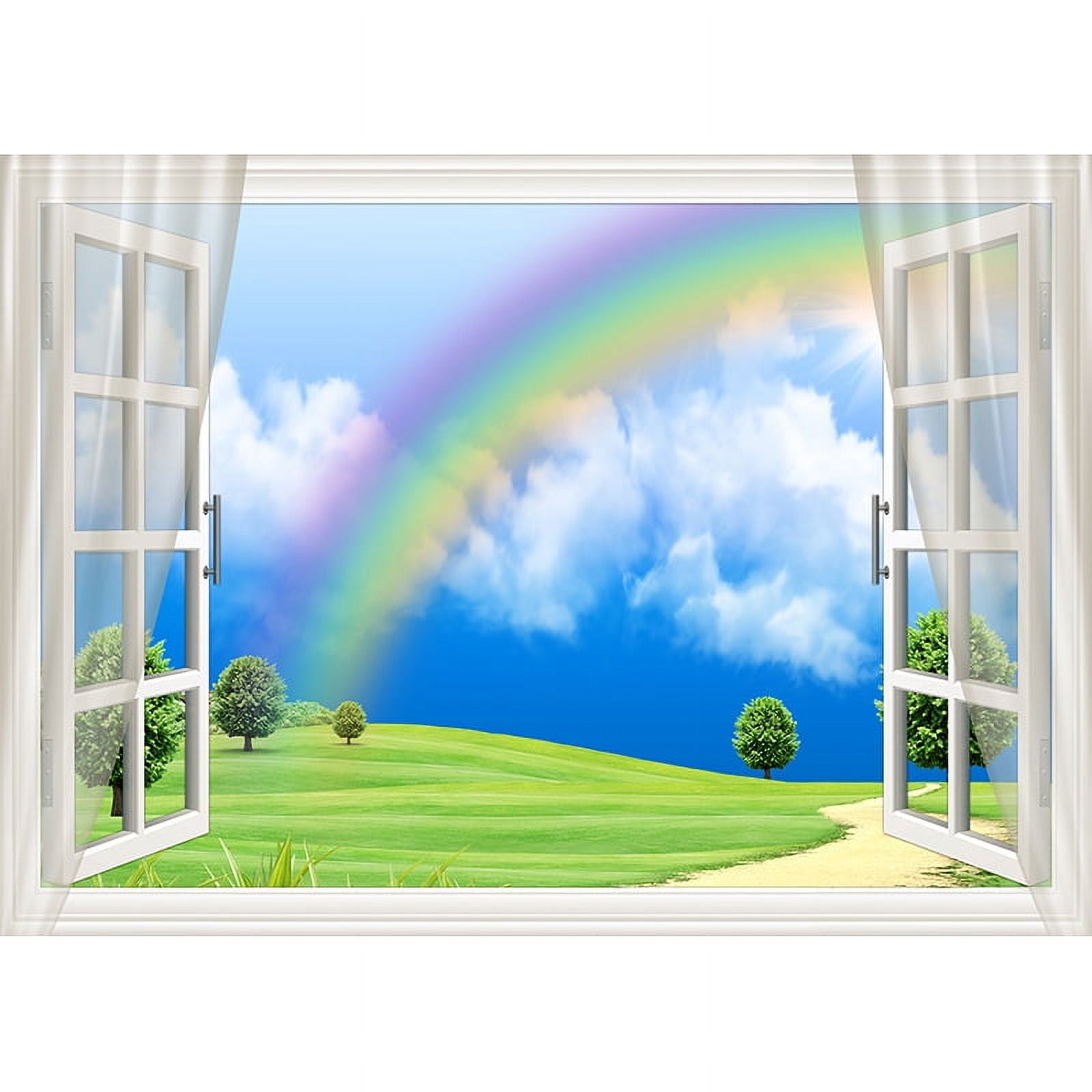 ZHISUXI Window Beach Coconut Tree Photography Backdrops Props Scenery ...