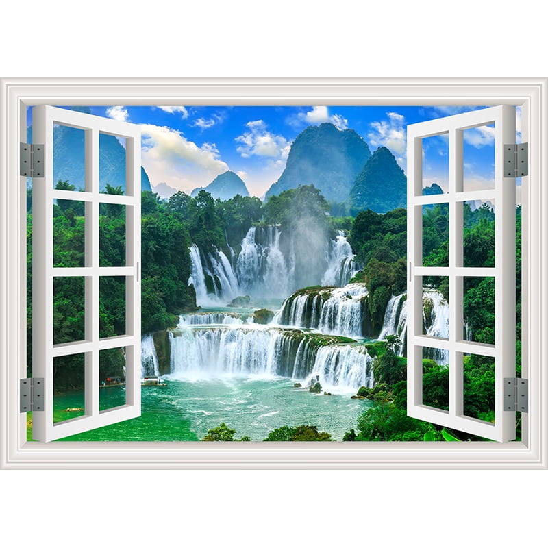 ZHISUXI Window Beach Coconut Tree Photography Backdrops Props Scenery ...