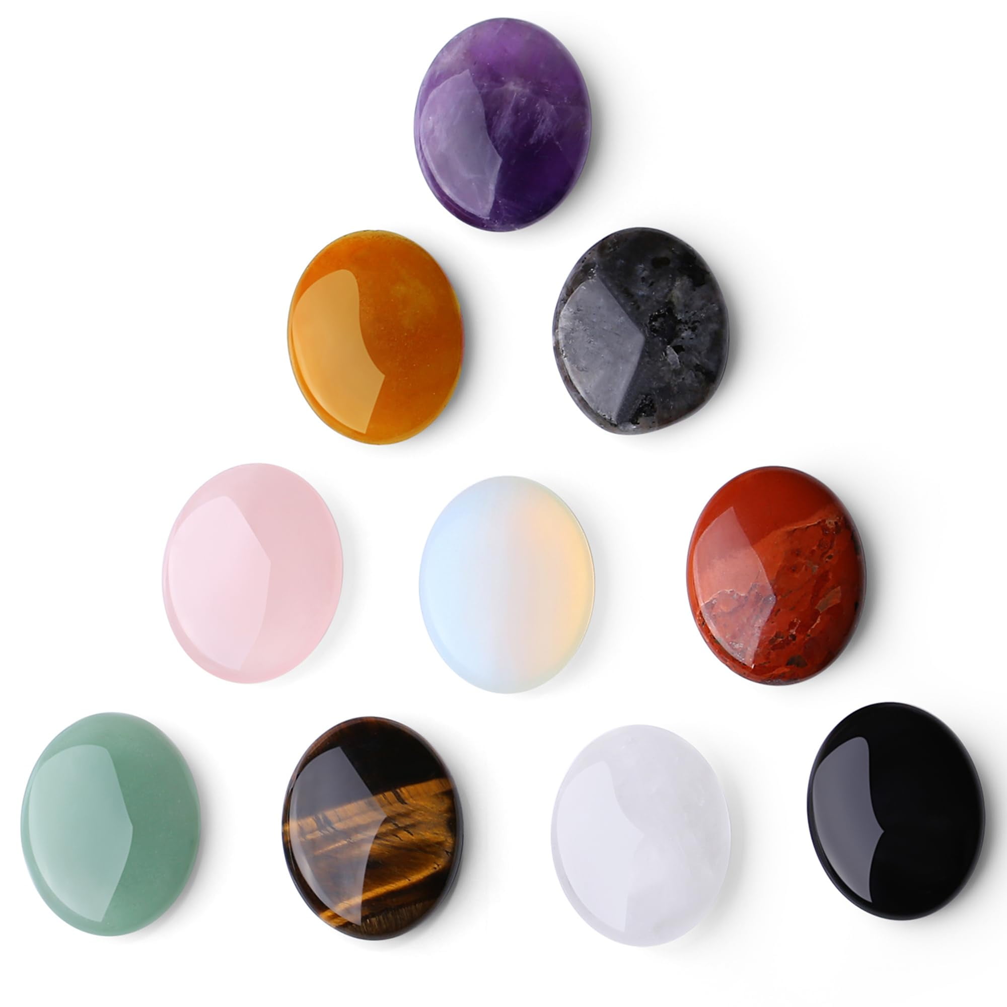 ZHIYUXI 10PCS Crystals and Healing Stones Gemstones Worry Stone for ...