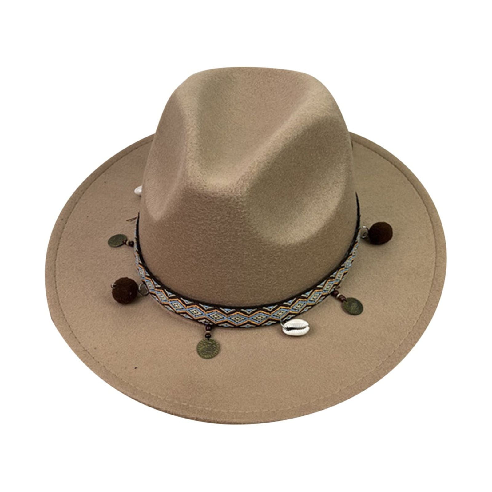 ZHIZAIHU Cowboy Hats for Men Women Classic Hard Felt Western Cowboy ...