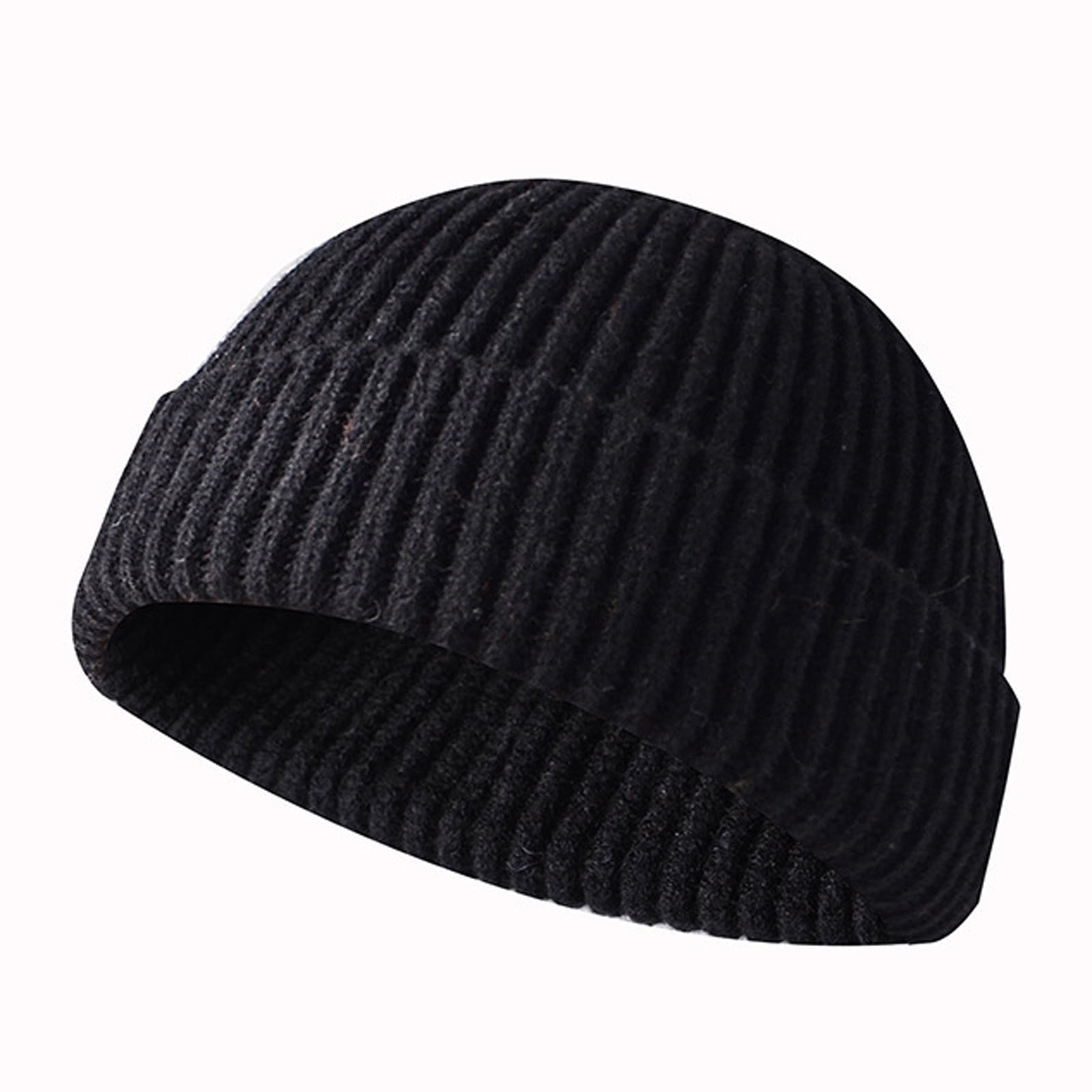 ZHIZAIHU Solid Color Knitted Beanie Caps for Men Women Plain Skull ...