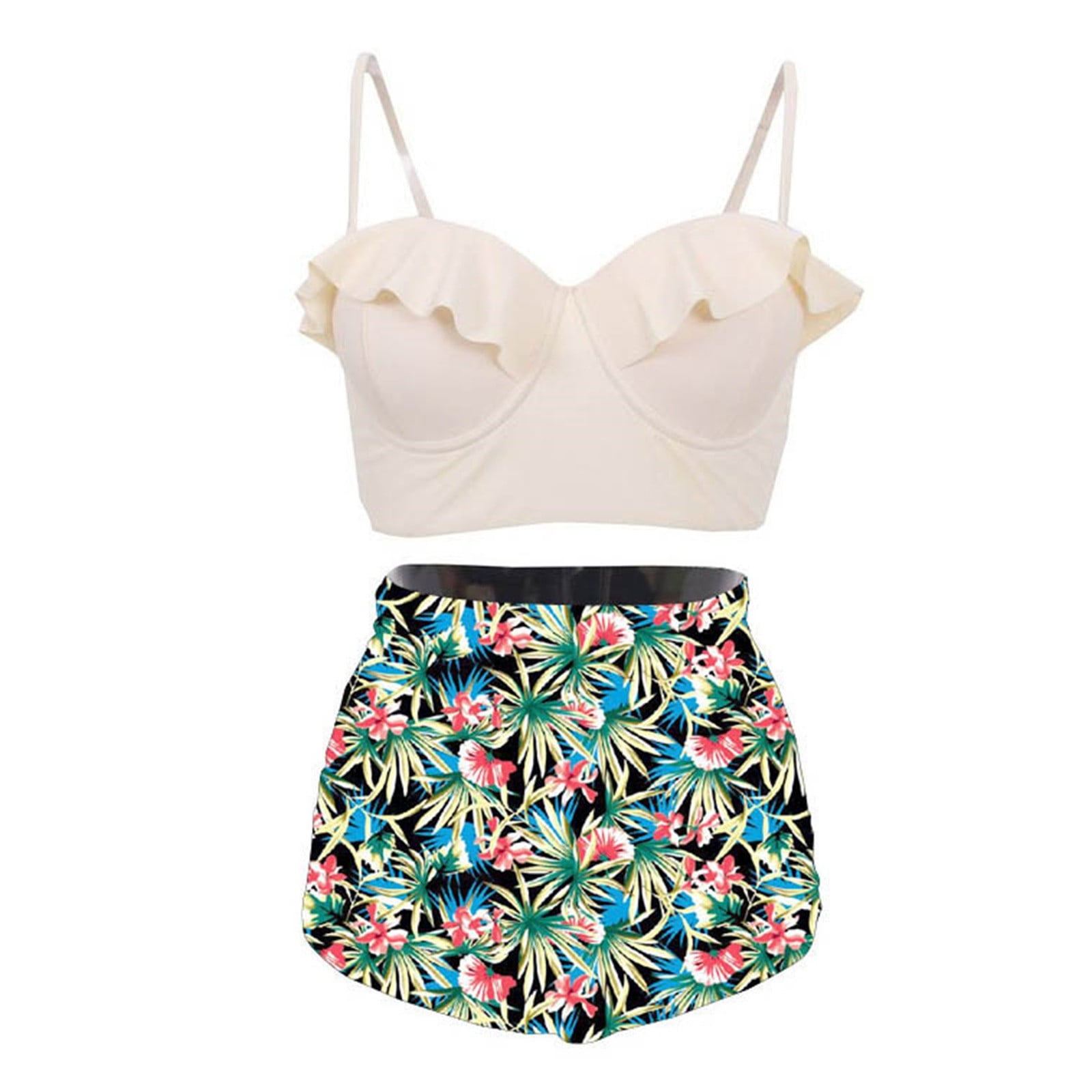 Zhizaihu Womens Plus Size Two Piece Square Neck Swimsuit Bikinis For