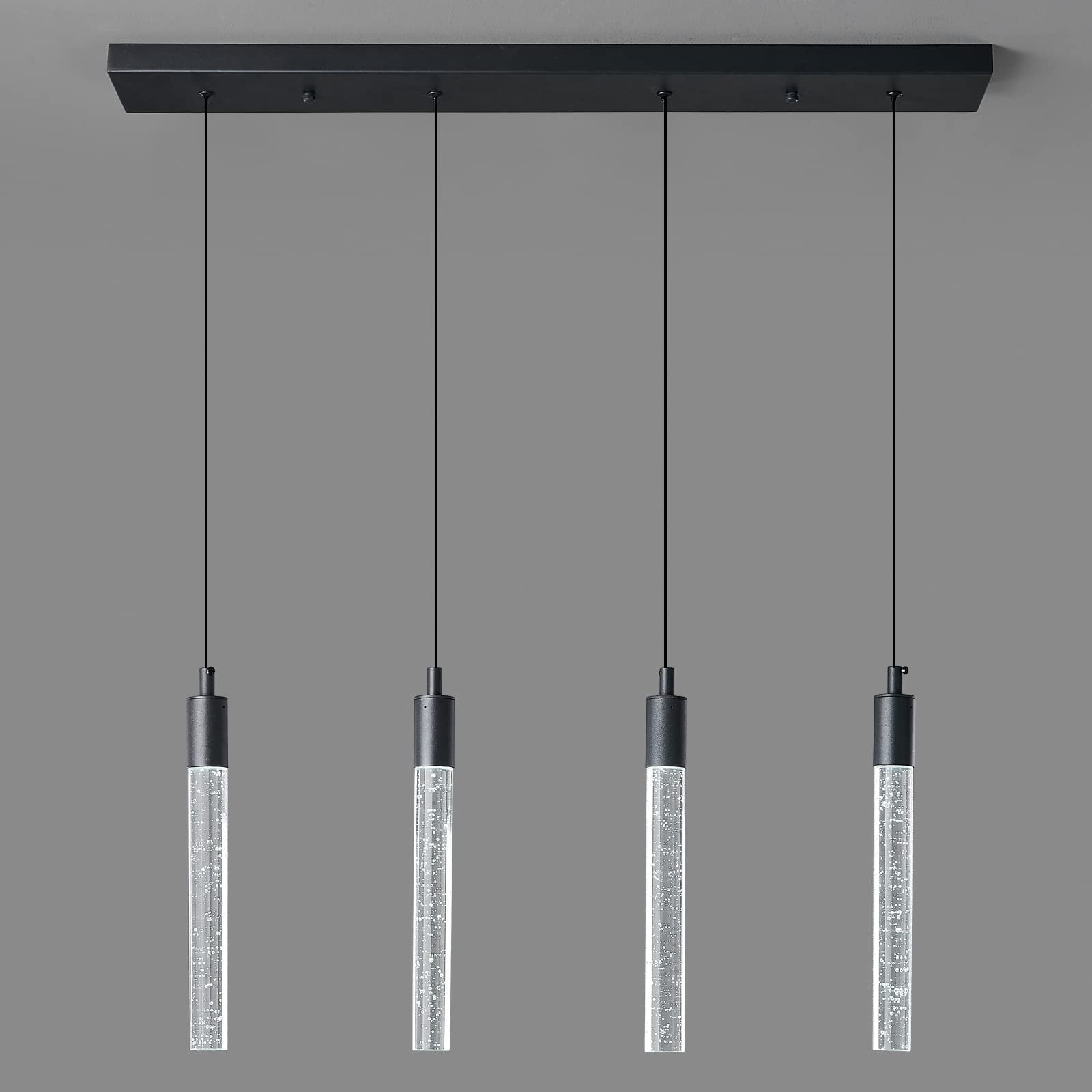 ZHLWIN 4-Light Black Pendant Lights Kitchen Island Lighting, Modern ...