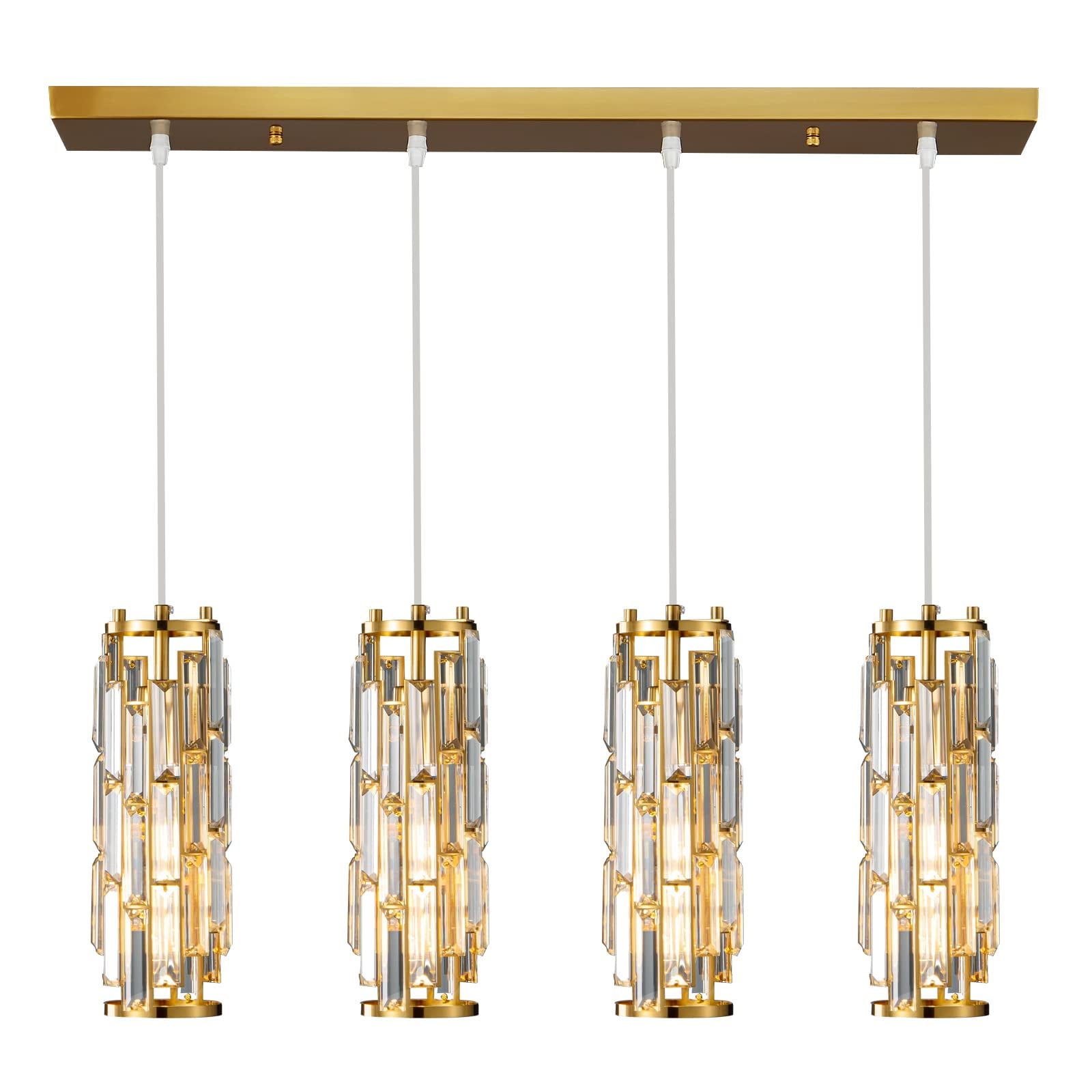 ZHLWIN 4 Light Gold Pendant Lighting Modern Pendant Light, Mini Crystal ...