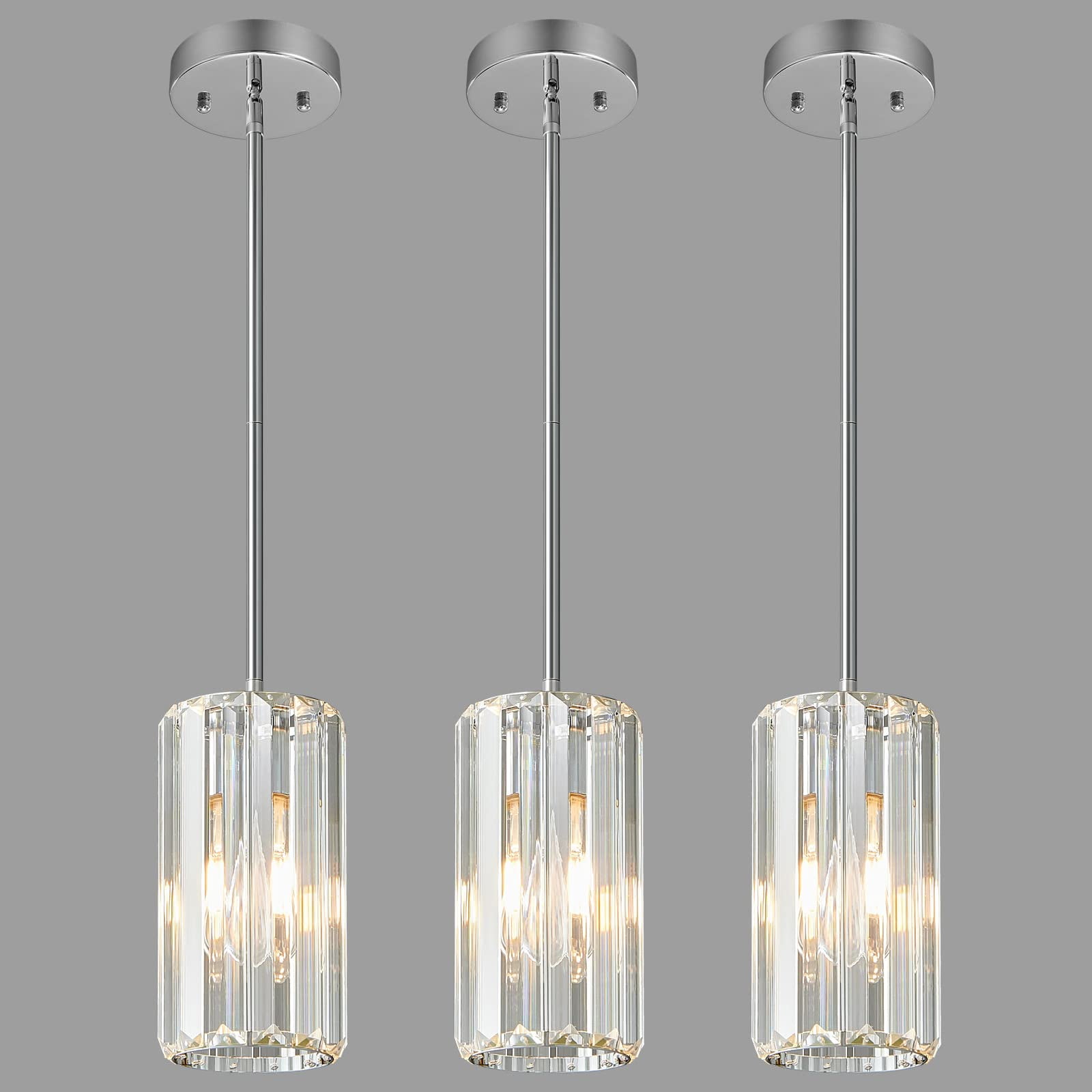 ZHLWIN Industrial Vintage Pendant Light, Mini Crystal Chandelier for ...