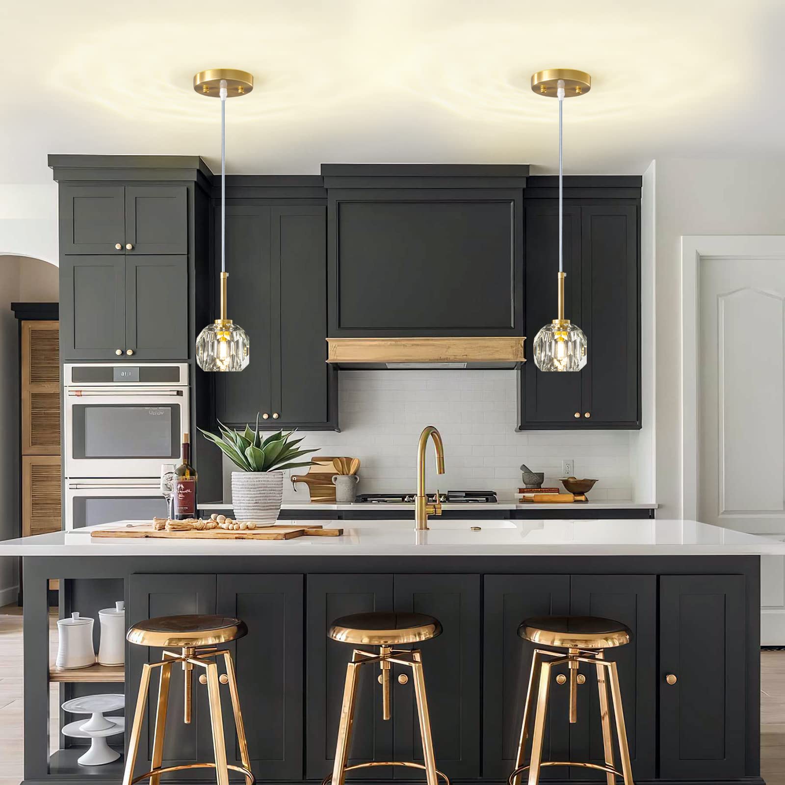 ZHLWIN Black Mini Pendant Light, Modern Kitchen Island Light Fixture ...