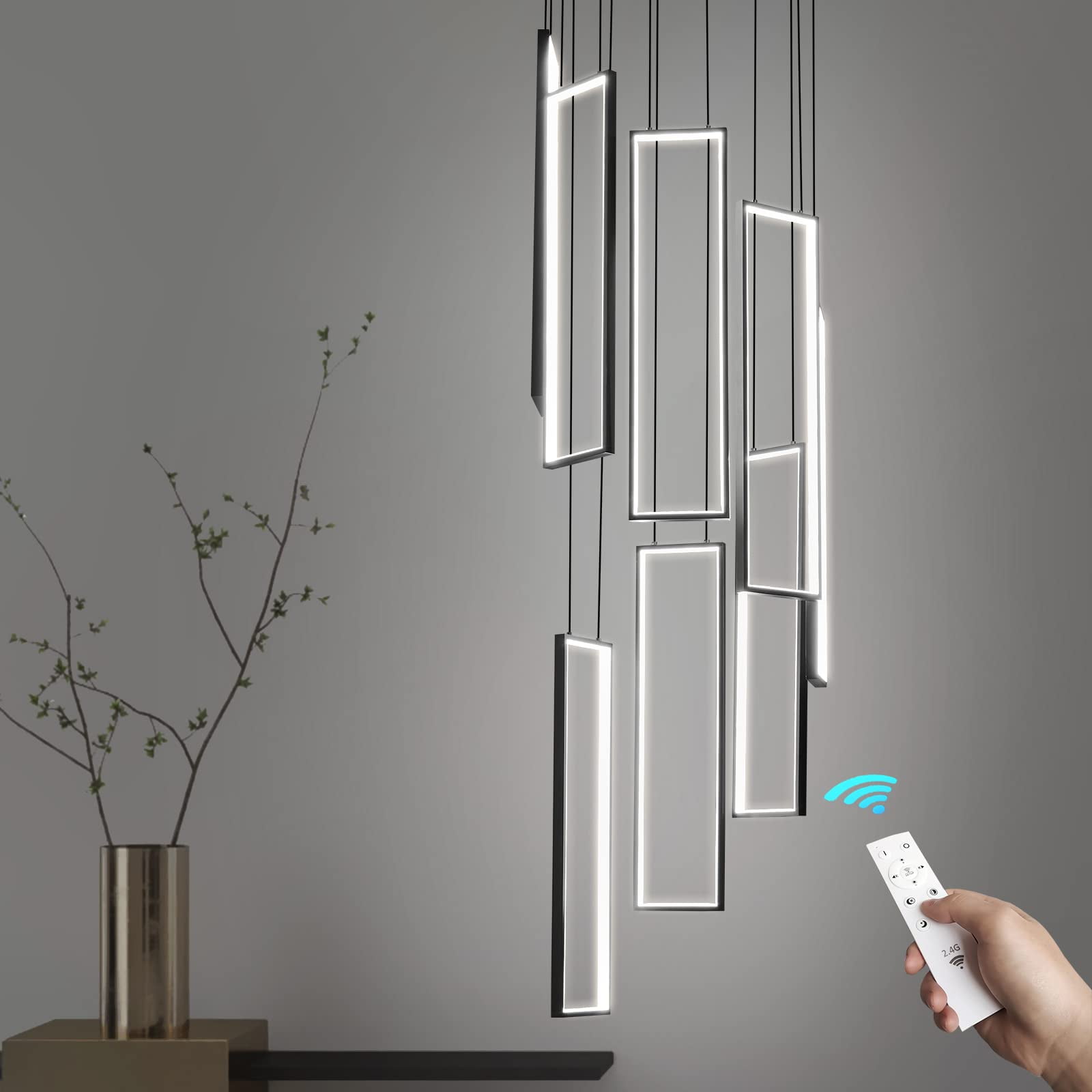 ZHLWIN Modern Kitchen Island Dimmable Pendant Light Fixture, Black 152W ...