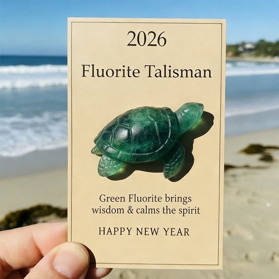 ZHMRFG 2026 Green Turtle Crystal Greeting Card Ornament 2.75In New Year ...