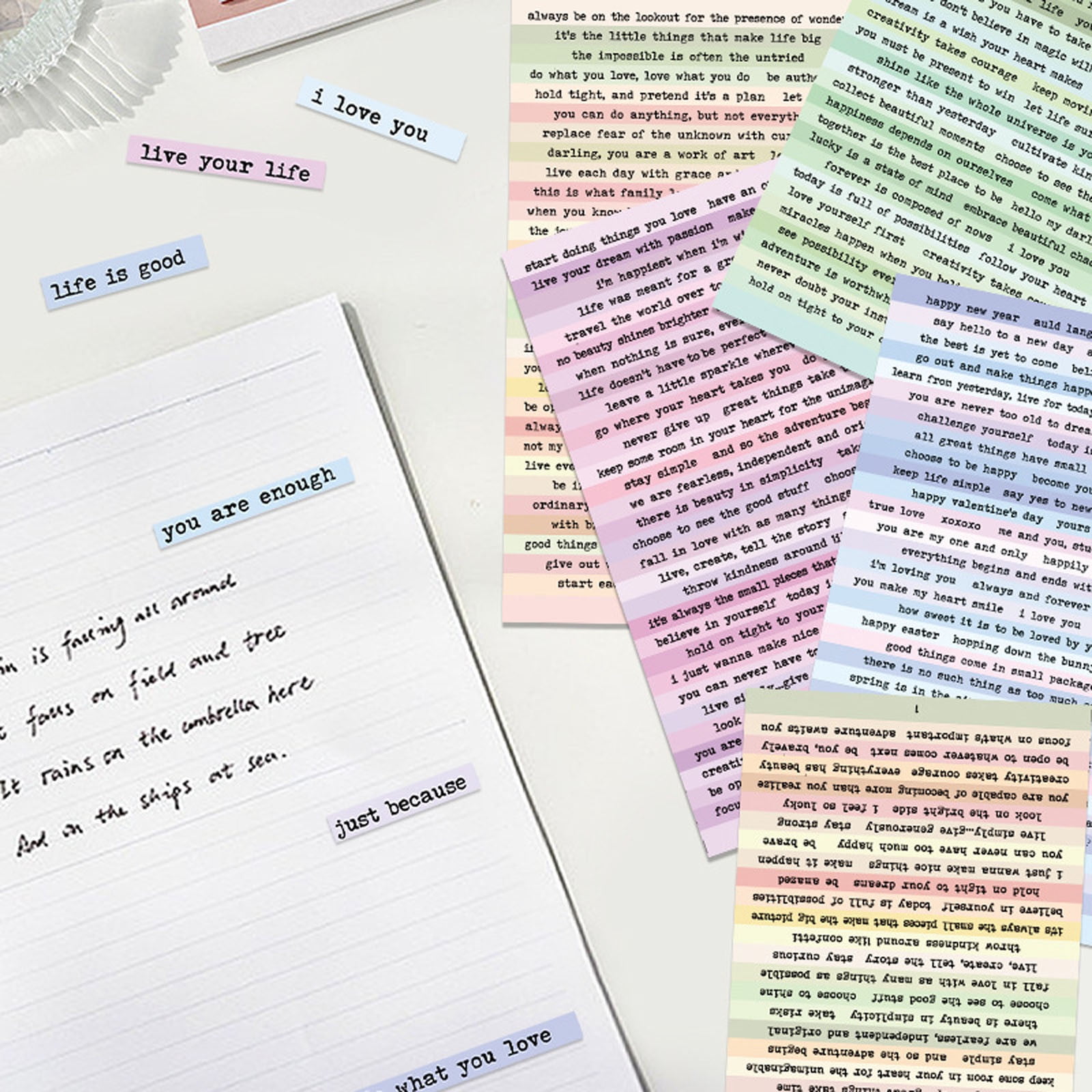ZHMRFG Small Talk Text Sticker Pack, 8 Sheets 406 Pcs Multicolor ...