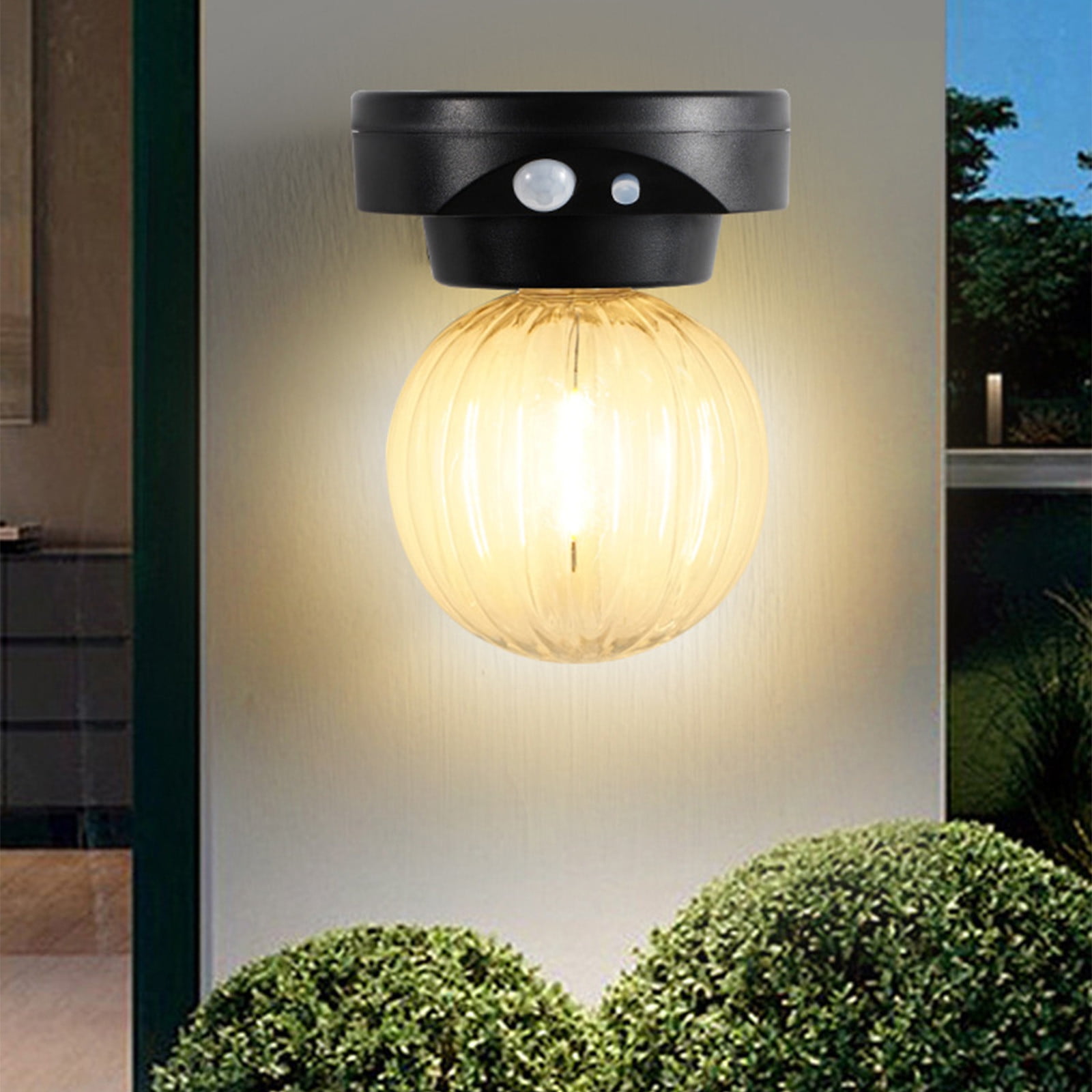 ZHMRFG Solar Mini Motion Sensor Wall Light Warm Light IP65 Waterproof 2 ...