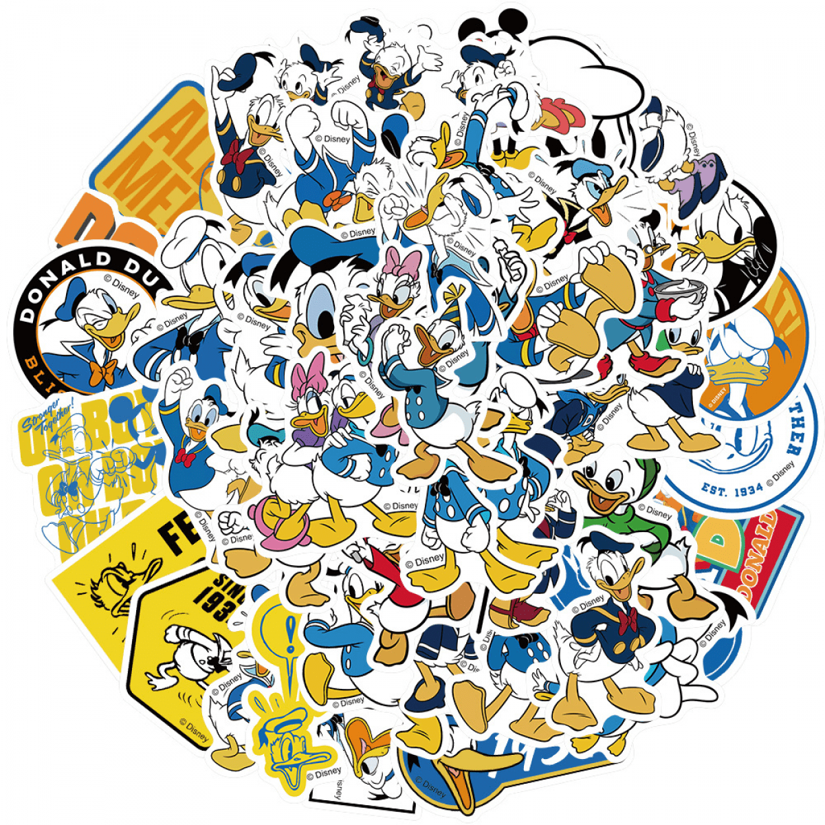 ZHNYANLN 50Pcs Kids Cartoon Duck Stickers Pack Cute Cartoon Characters ...