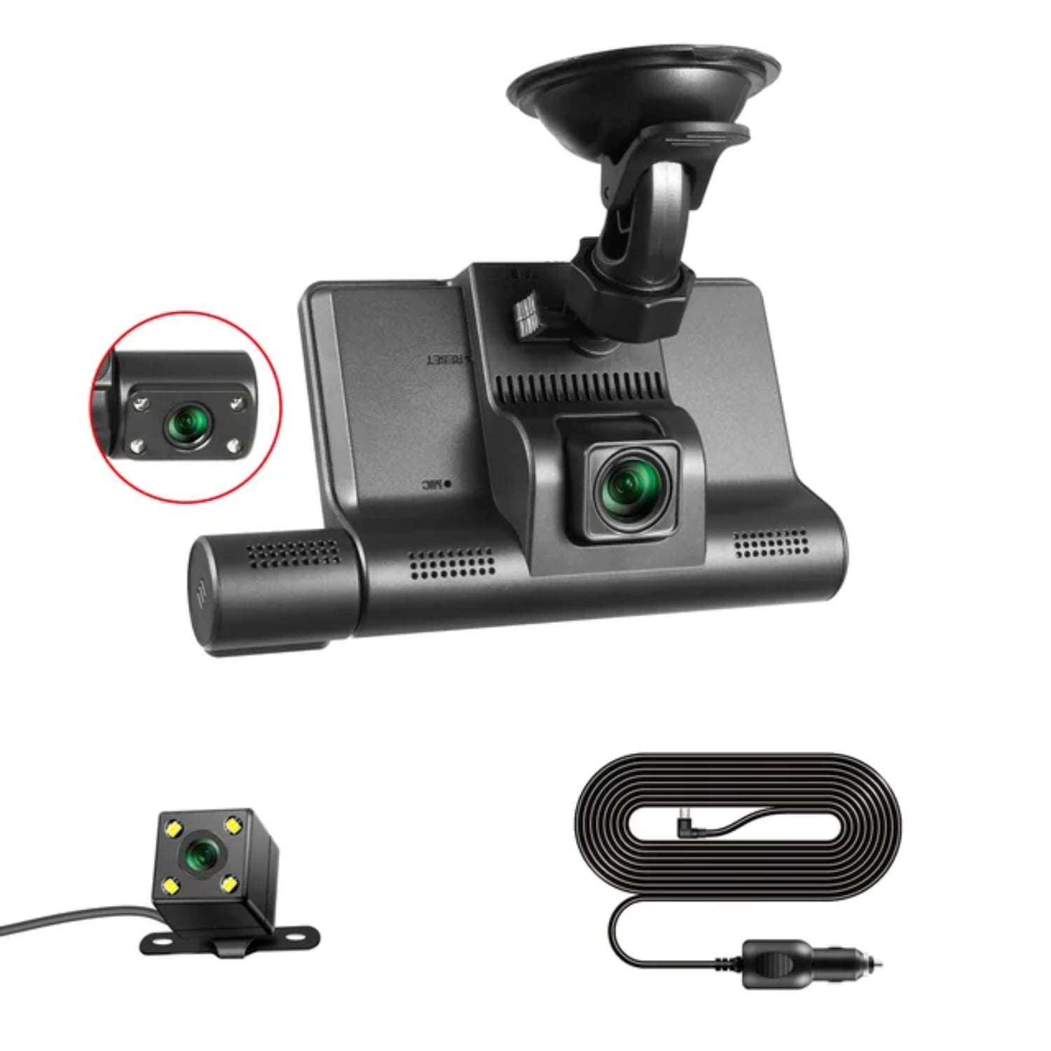 ZHNYGE 3 Cameras Lens 4.0In Car DVR 24H Cam HD 1080P Camera Dual Lens ...