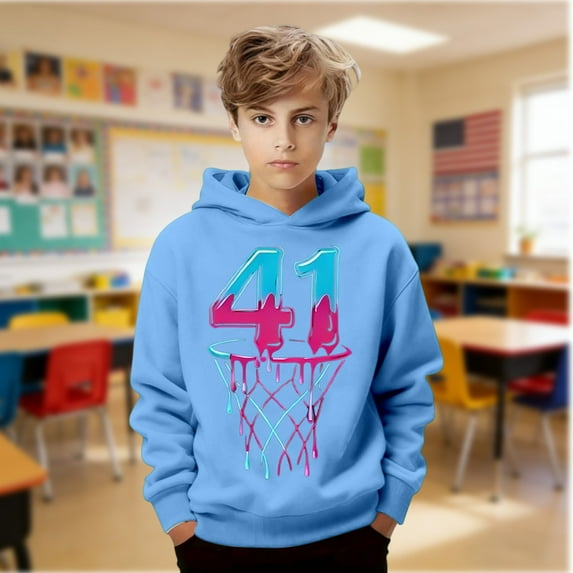 ZHOGXU Big Kids Boys Hoodies Long Sleeve 4 1 Print Fashion Soft ...