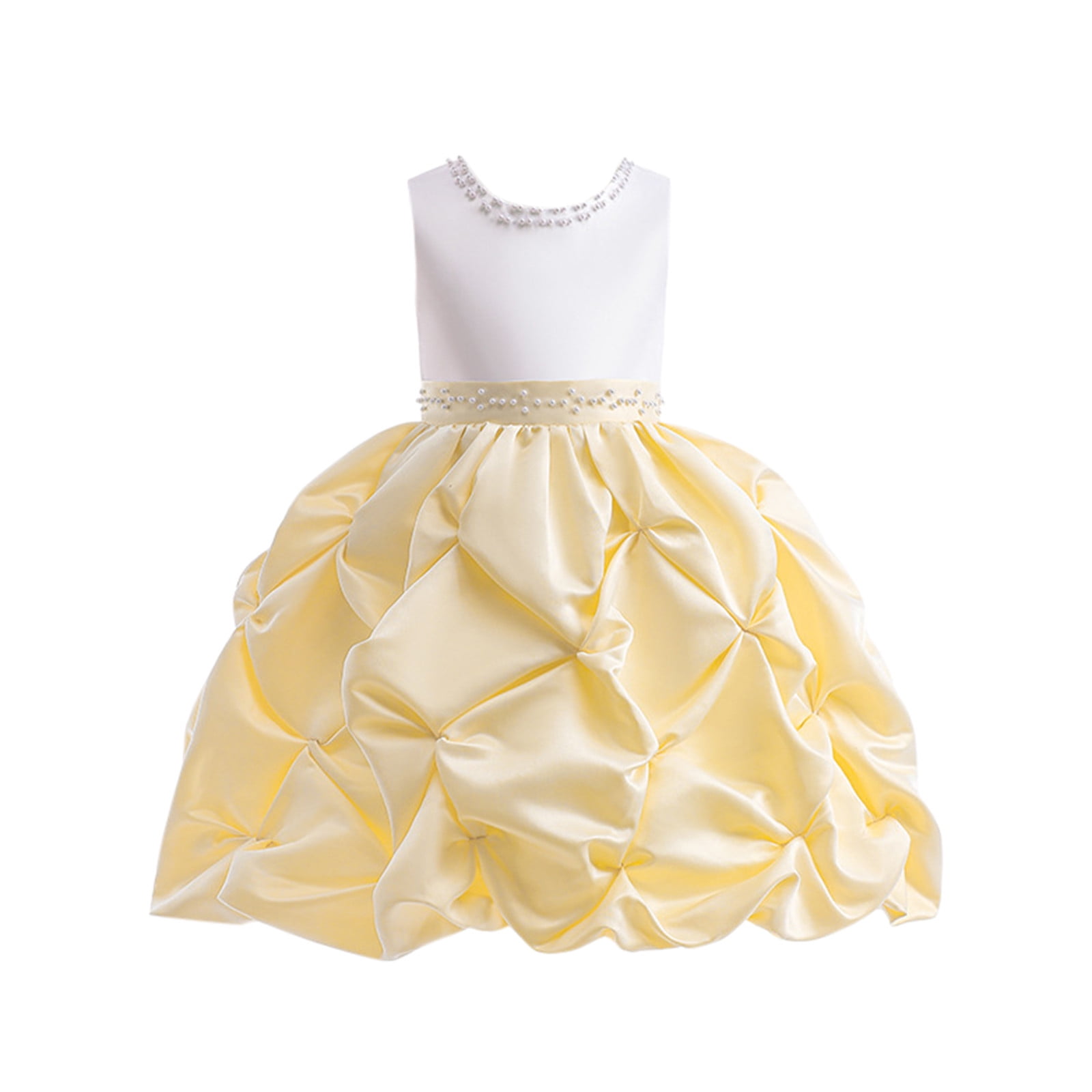 ZHOGXU Children Dress Girls Beaded Satin Cloth Fashion Princess Dress ...