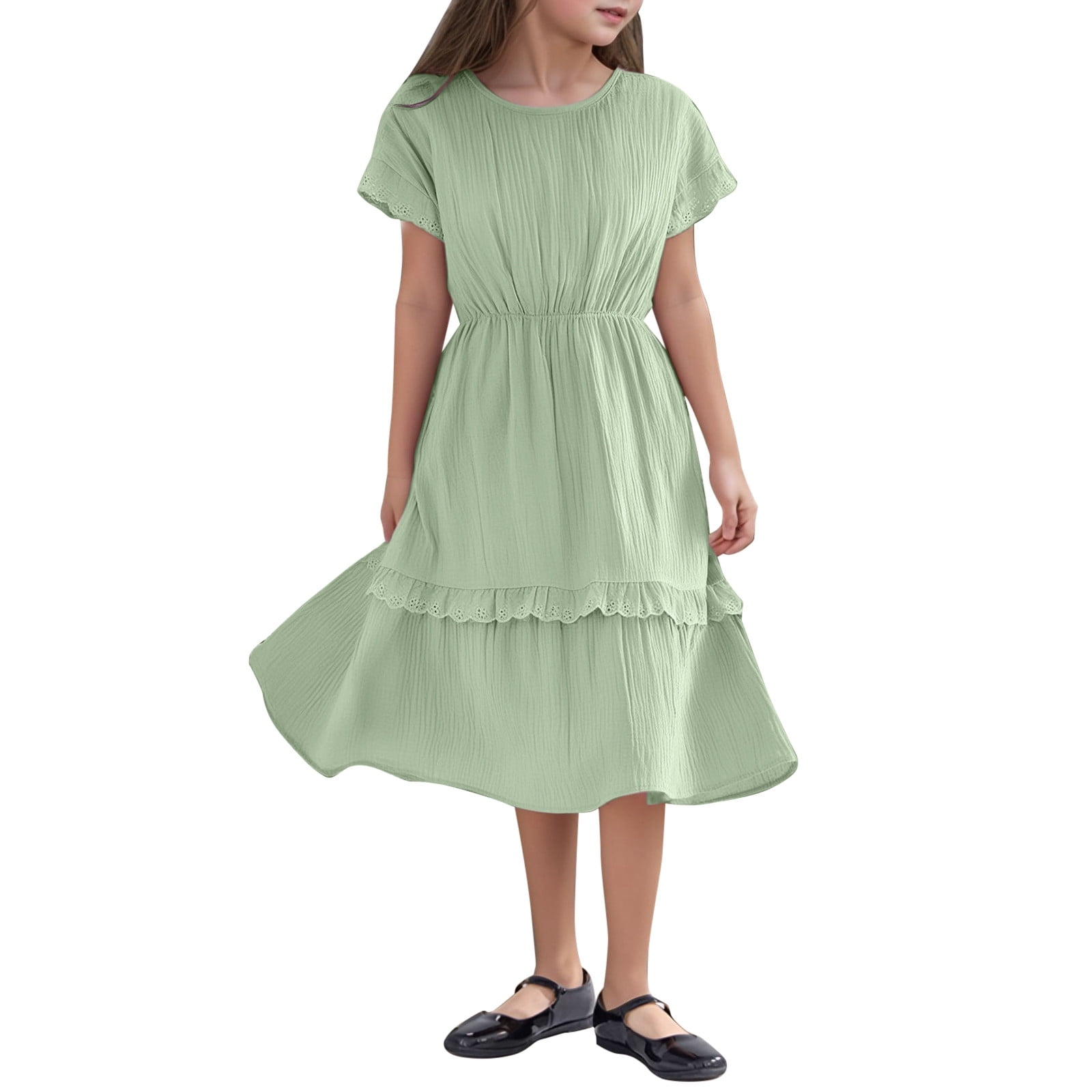 ZHOGXU Medium And Large Children Short Sleeved Summer Solid Color ...