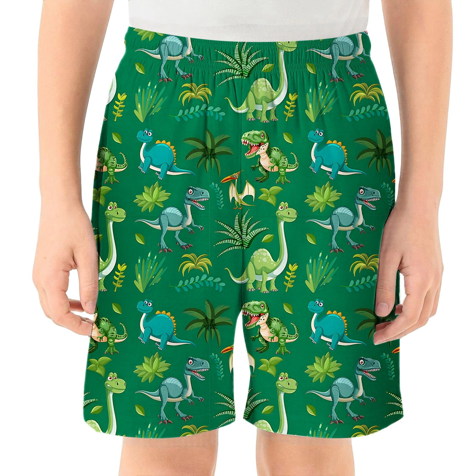 ZHOGXU Toddler Boys Summer Shorts Dinosaur Print Elastic Waist ...