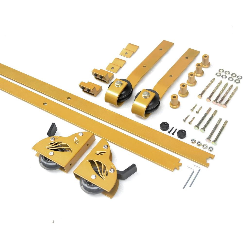 ZHON 12FT Modern Sliding Hardware Rolling Library Kit(No Ladder ...