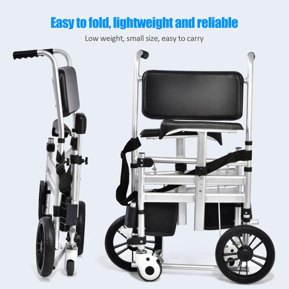 ZHON 3 in 1 Shower Chair with Wheels,Folding Shower Wheel Elderly Care ...