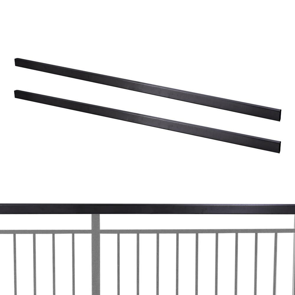 ZHON 6'6" Stainless Steel Handrail Black Rectangular Handrail Top Rail ...