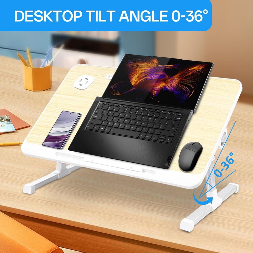 ZHON Bed Laptop Table Adjustable Bed Table Standing Bed Desk with ...