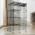 Zhon Cat Cage With Litter Box4 Tier Diy Cat Enclosures Large Playpen Detachable Metal Wire