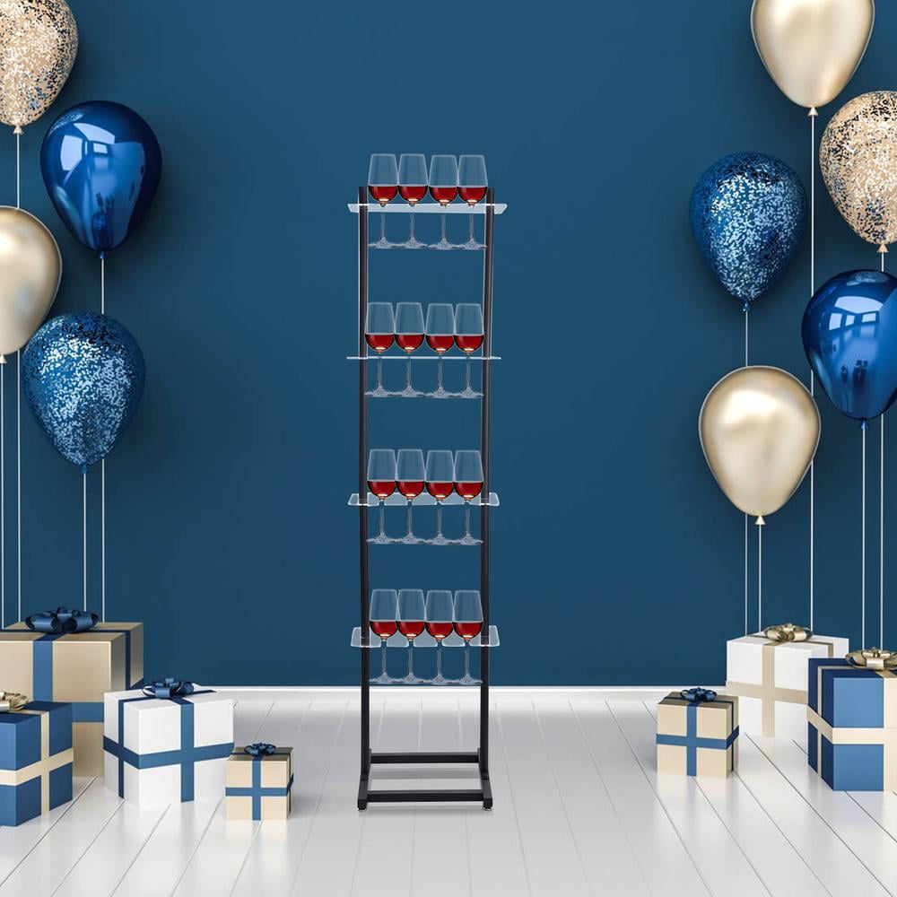 ZHON Champagne Wall,Champagne Wall Holder for Party,4 Tier Metal ...