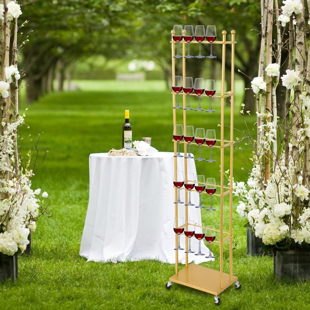 ZHON Champagne Wall,Champagne Wall Holder for Party,5 Tier Metal Champagne Wall Stand,40 Wine ...
