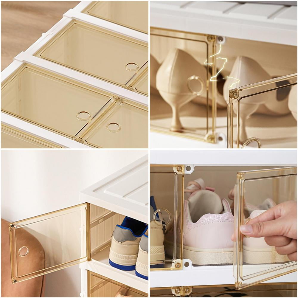 ZHON Covered Shoe Rack 6-Tier Sneaker Storage Shoe Rack Shoe Rack ...