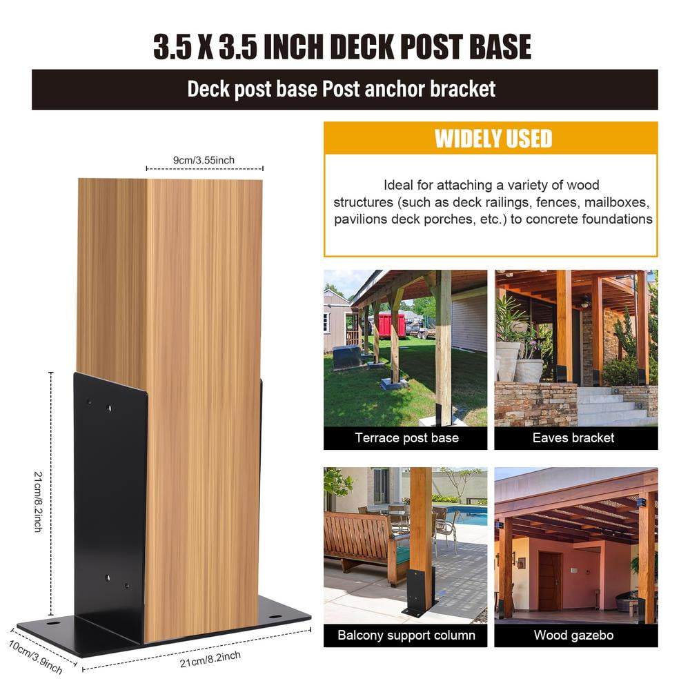 ZHON Deck Post 4pcs Post Brackets for Concrete Support Base for Deck ...