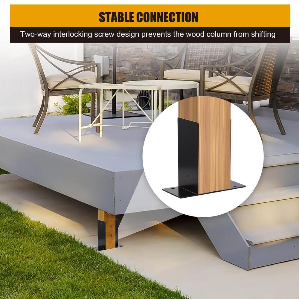 ZHON Deck Post Bracket 6 X 6 Inch Actual 5.5 X 5.5 Inch Post Base ...