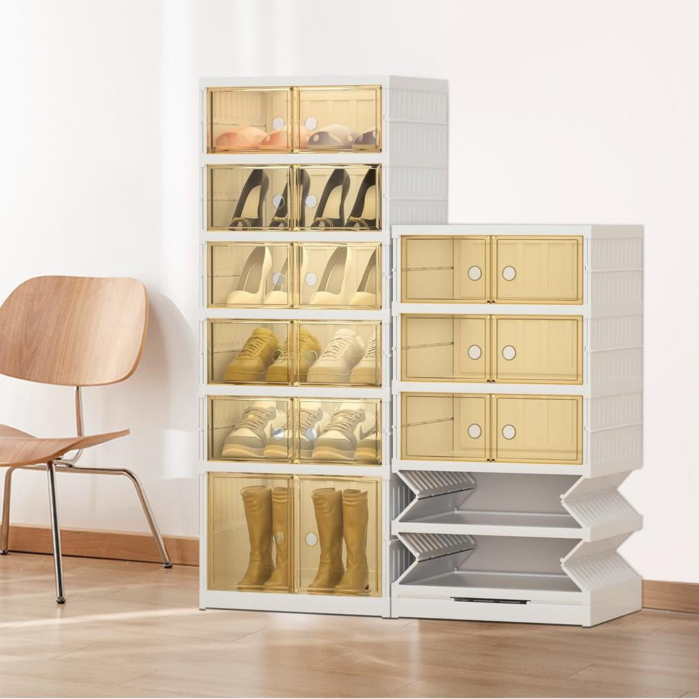 ZHON Foldable Shoe Rack 6-Tier Sneaker Storage Shoe Rack Shoe Rack ...