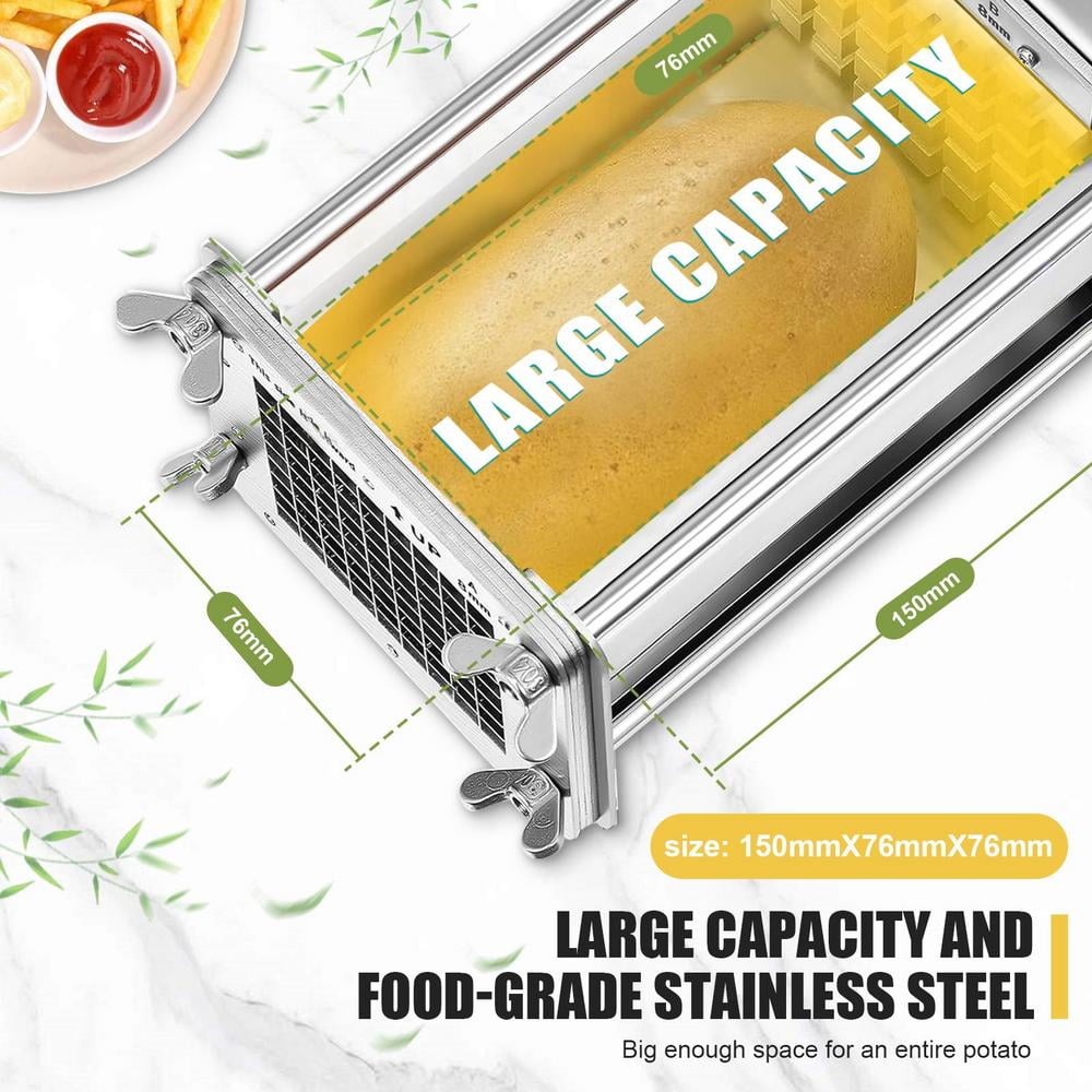 ZHON French Fry Cutter Stainless Steel Electric Fry Cutter with 3 ...