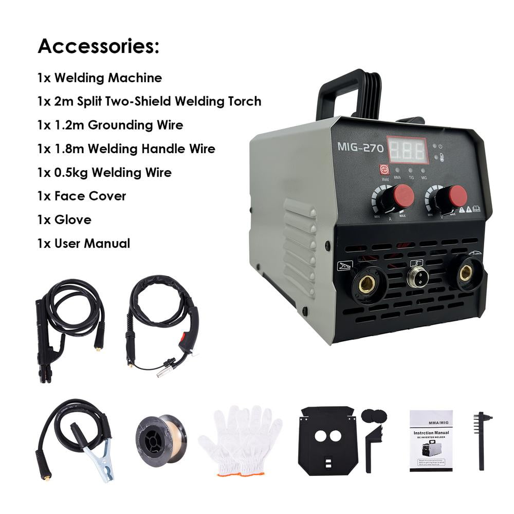 ZHON Gasless Mig Welder 110V Mig/Lift Tig/Stick Welding Equipment ...