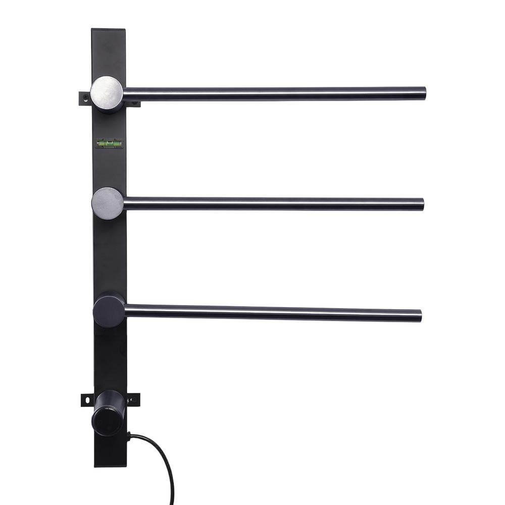 ZHON Heated Towel Racks 3 Bar Towel Drying Rack Wall Mountable Quick ...