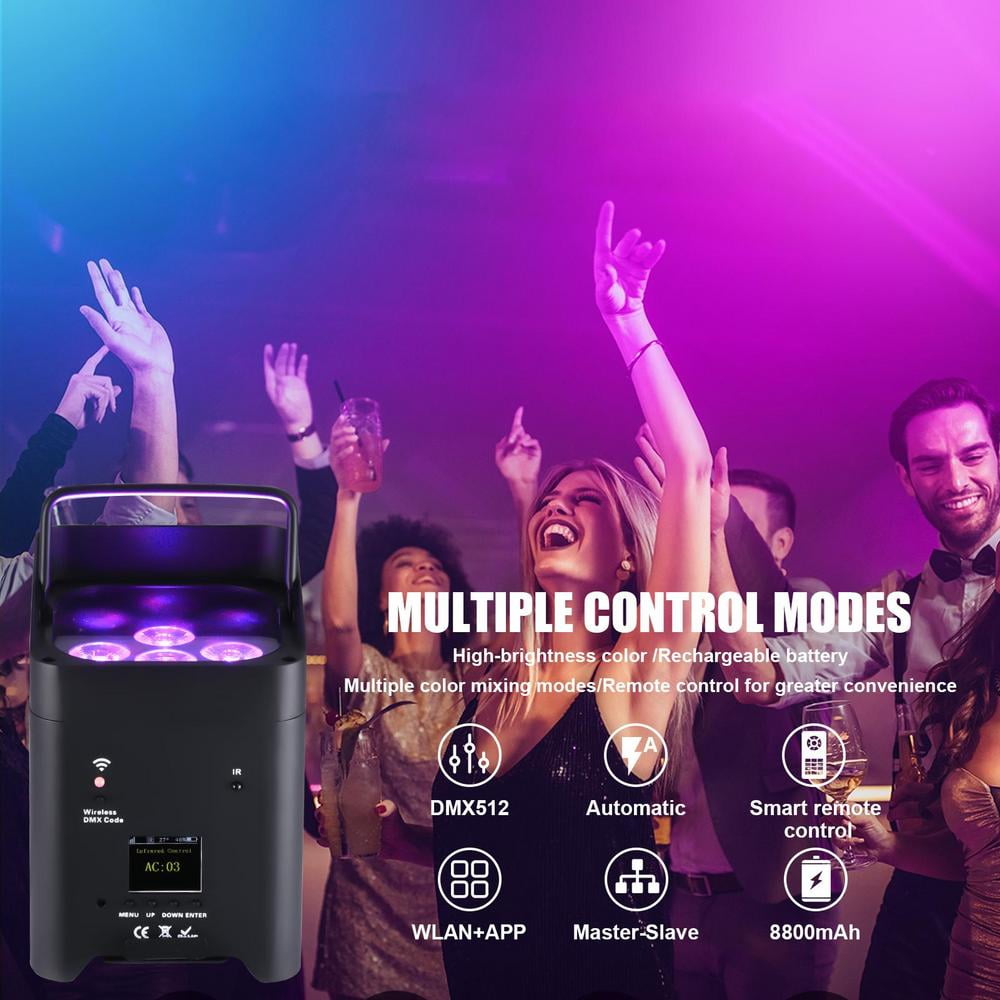 ZHON LED Par Light 6 Colors Stage Lighting Par Lights High Brightness ...