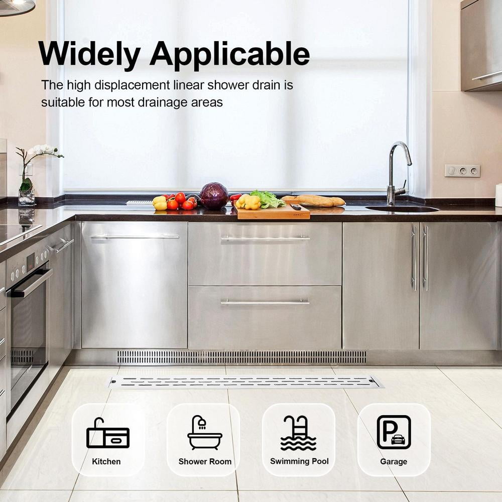 ZHON Linear Drain 304 Stainless Steel Linear Drain for Shower Shower ...