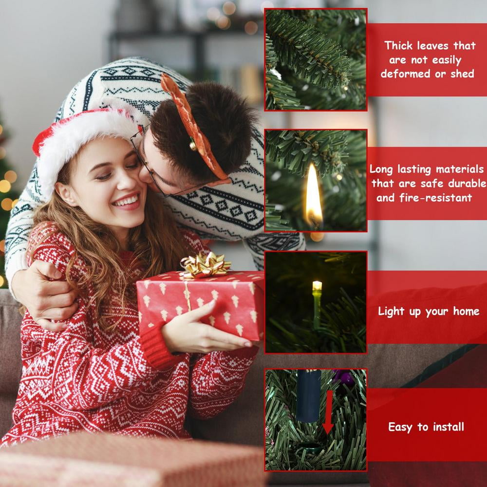 ZHON Outdoor Porch Christmas Tree Realistic 4/4.5Ft Lighted Christmas ...