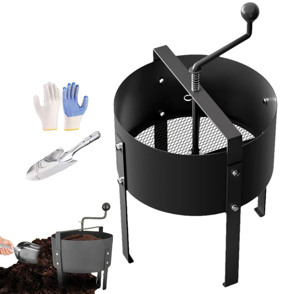 ZHON Rotary Soil Sifter Compost Sieve Garden Potting Sifting Mesh Rock ...