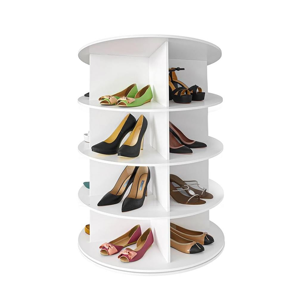 ZHON Shoe Rotating Organizer 4-Tier Rotating Shoe Storage Shelf Shoe ...